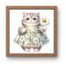 Cute Cat With Flower Clipart, Spring Cat Clipart, Watercolor Kitten ...