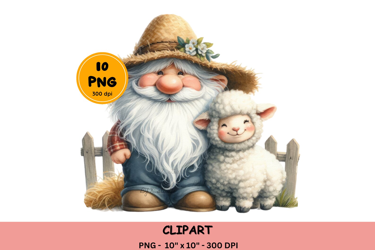 Farmer Gnome Clipart, Farm Animals PNG, Cute Gnome Png, Gnomes ...