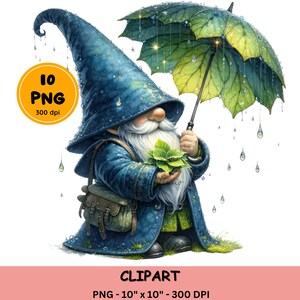 Seasonal Gnomes Clipart, Spring Gnome PNG, Garden Gnome, Summer Gnome ...