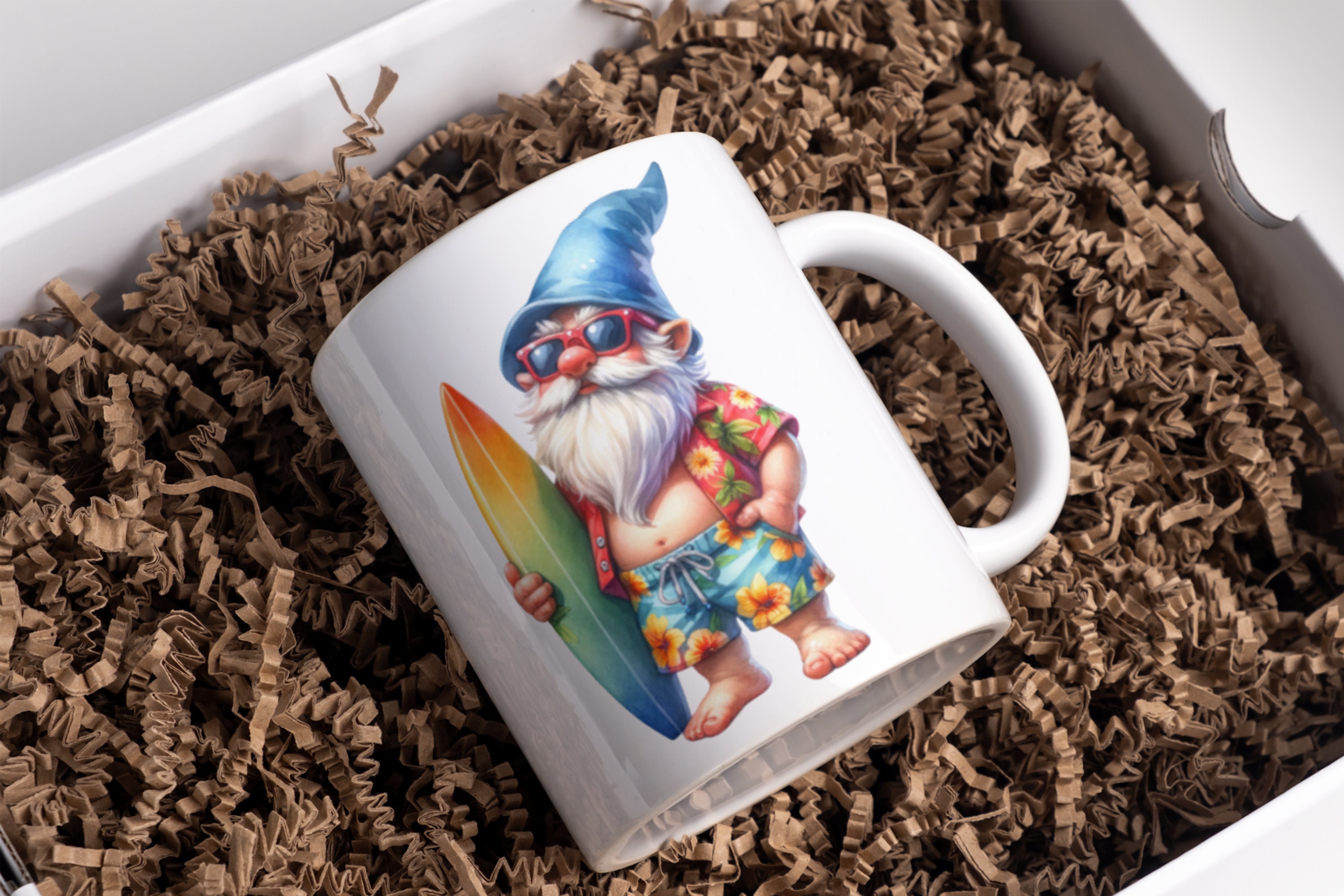 Watercolor Summer Beach Gnome Clipart, Surf Gnome Clipart, Beach Gnome ...