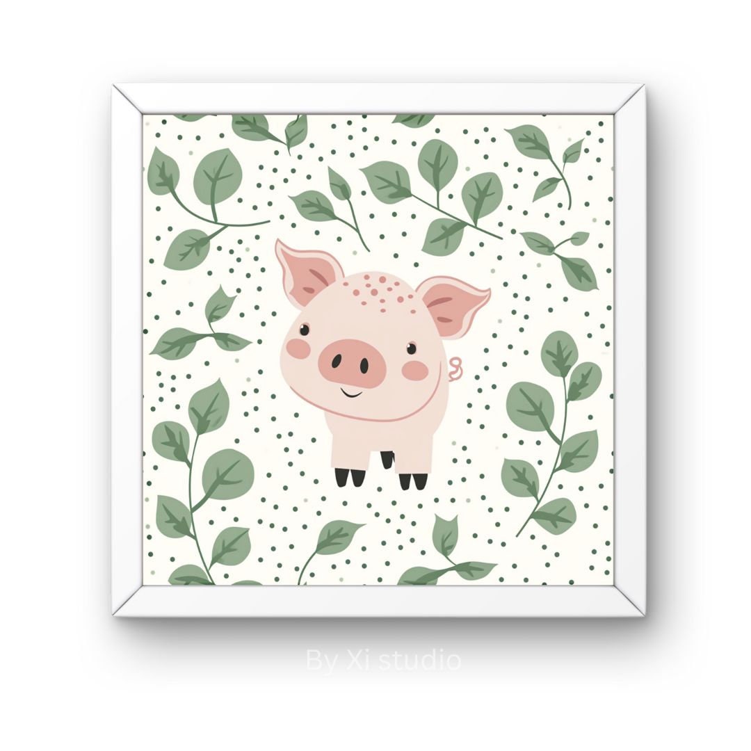Cute Pig Illustration Digital Paper Pack, Seamless, Printable Craft ...