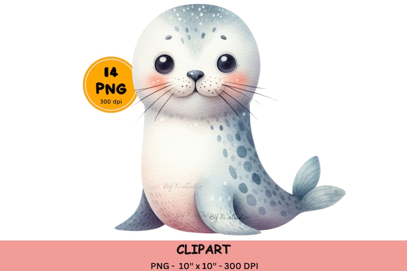 Arctic Animal Clipart, Cute Animals Png, Nursery Decor, Sublimation ...