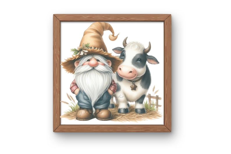 Farmer Gnome Clipart, Farm Animals PNG, Cute Gnome Png, Gnomes ...