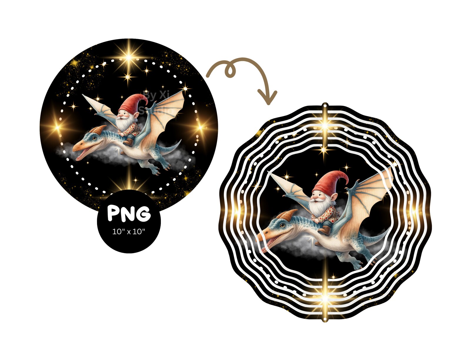 Flying Dragon Gnome Wind Spinner, Dragon Wind Spinner Sublimation ...