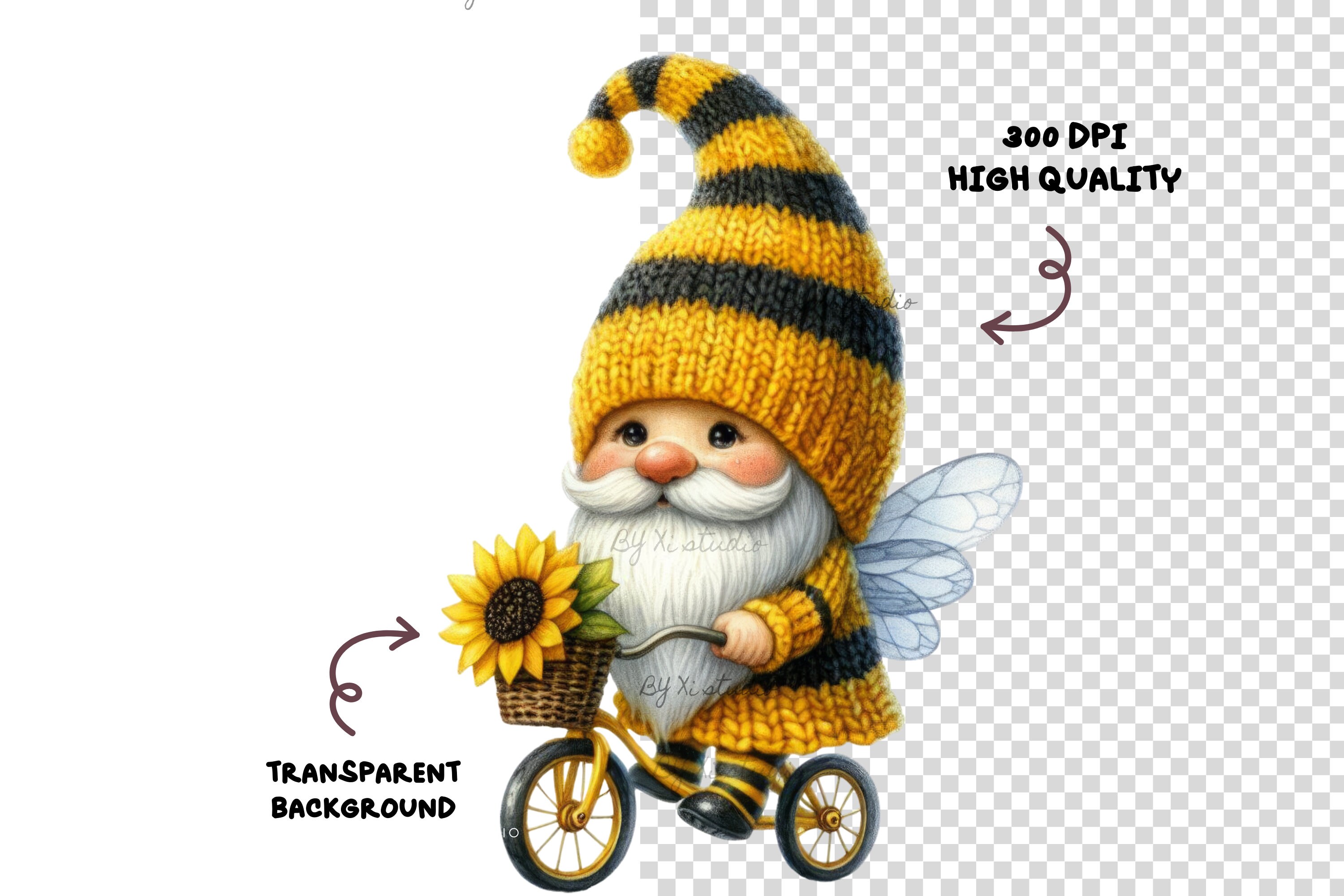 Bee Gnome Clipart, Cute Gnome PNG, Bee PNG, Yellow Gnome Clipart ...