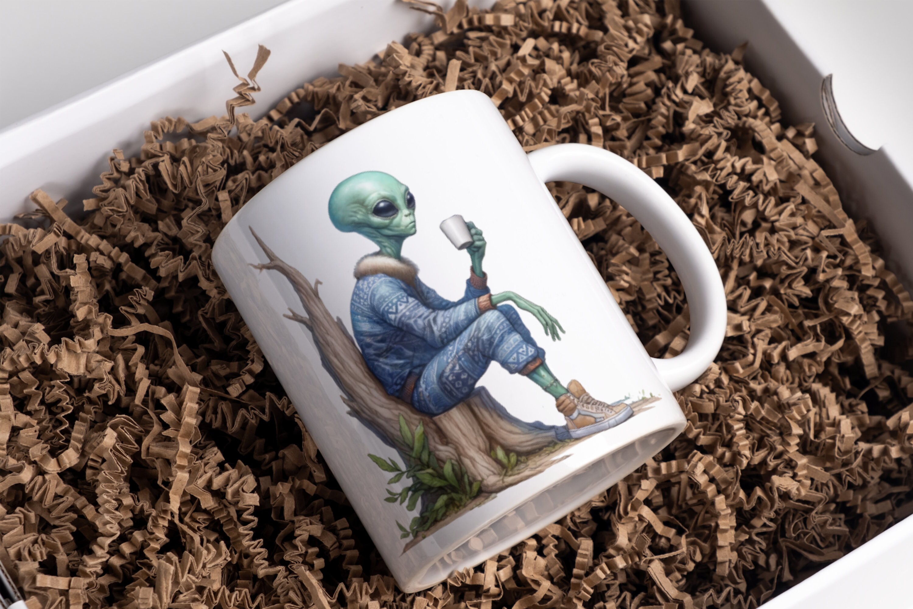 Coffee Alien Clipart, Alien PNG, Space Alien Sublimation Design, Cute ...