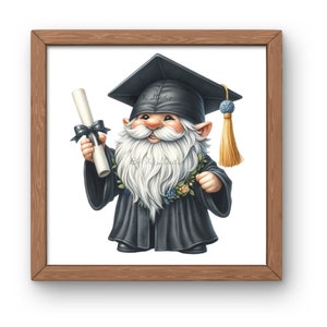 Graduation Gnome Clipart, Graduate Gnome PNG, Graduating Clipart, Gnome ...