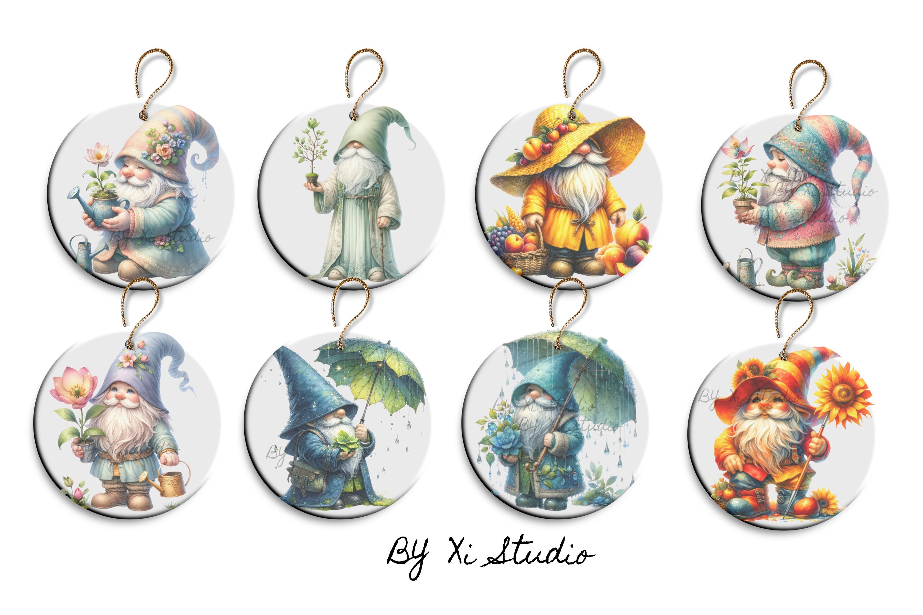 Seasonal Gnomes Clipart, Spring Gnome PNG, Garden Gnome, Summer Gnome ...