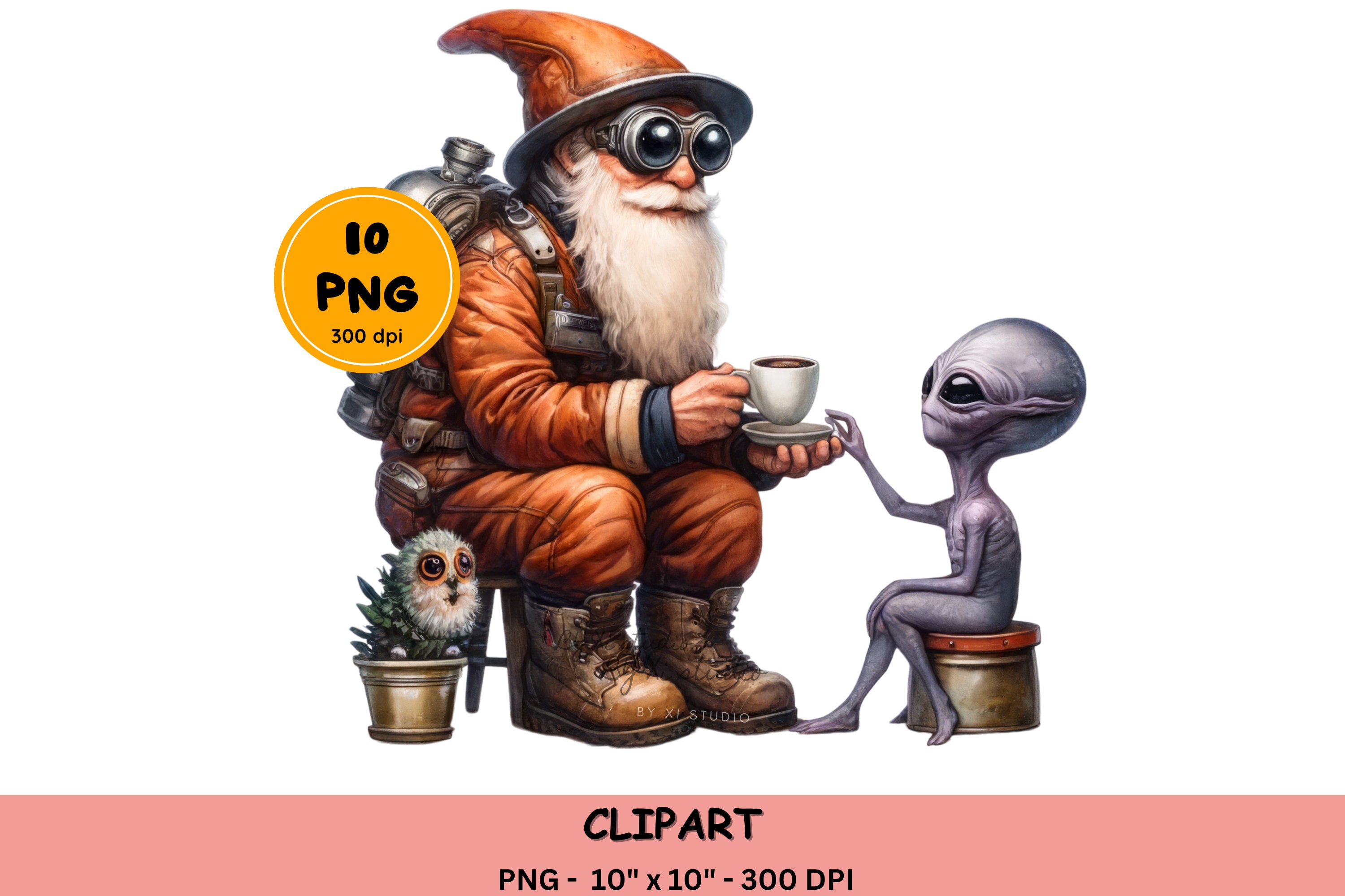 Coffee Alien Clipart, Alien PNG, Space Alien Sublimation Design, Cute ...