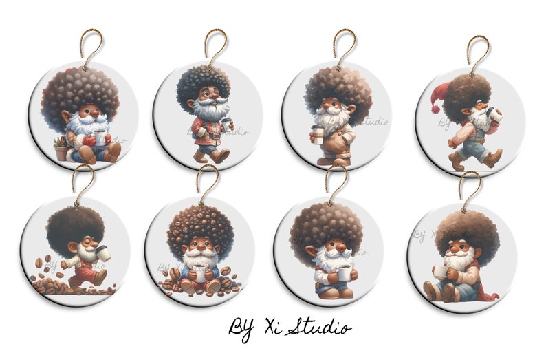 Afro Coffee Gnome Clipart, Black Gnome PNG, Coffee Gnome Clip Art ...