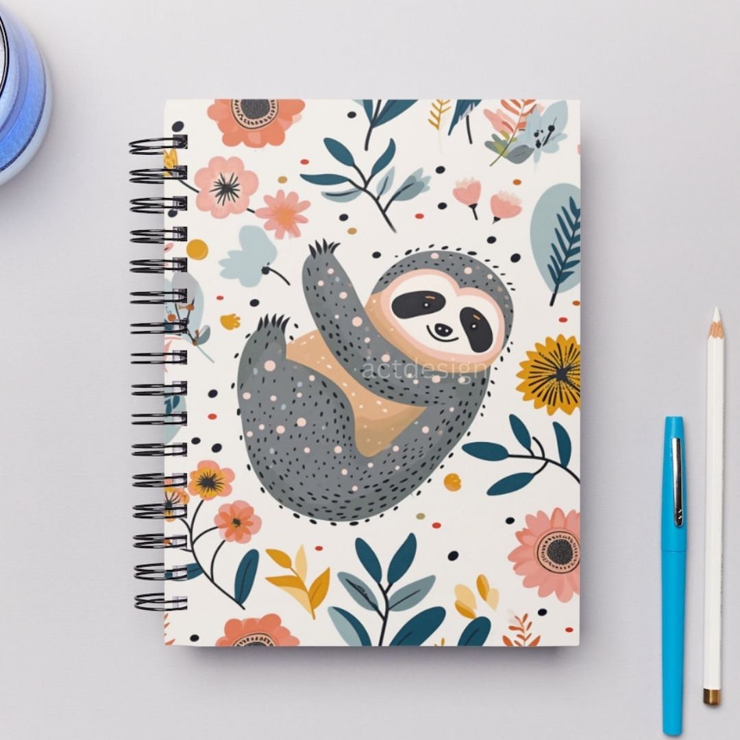 Sloth Illustration Digital Paper, Seamless, Printable Craft Paper ...