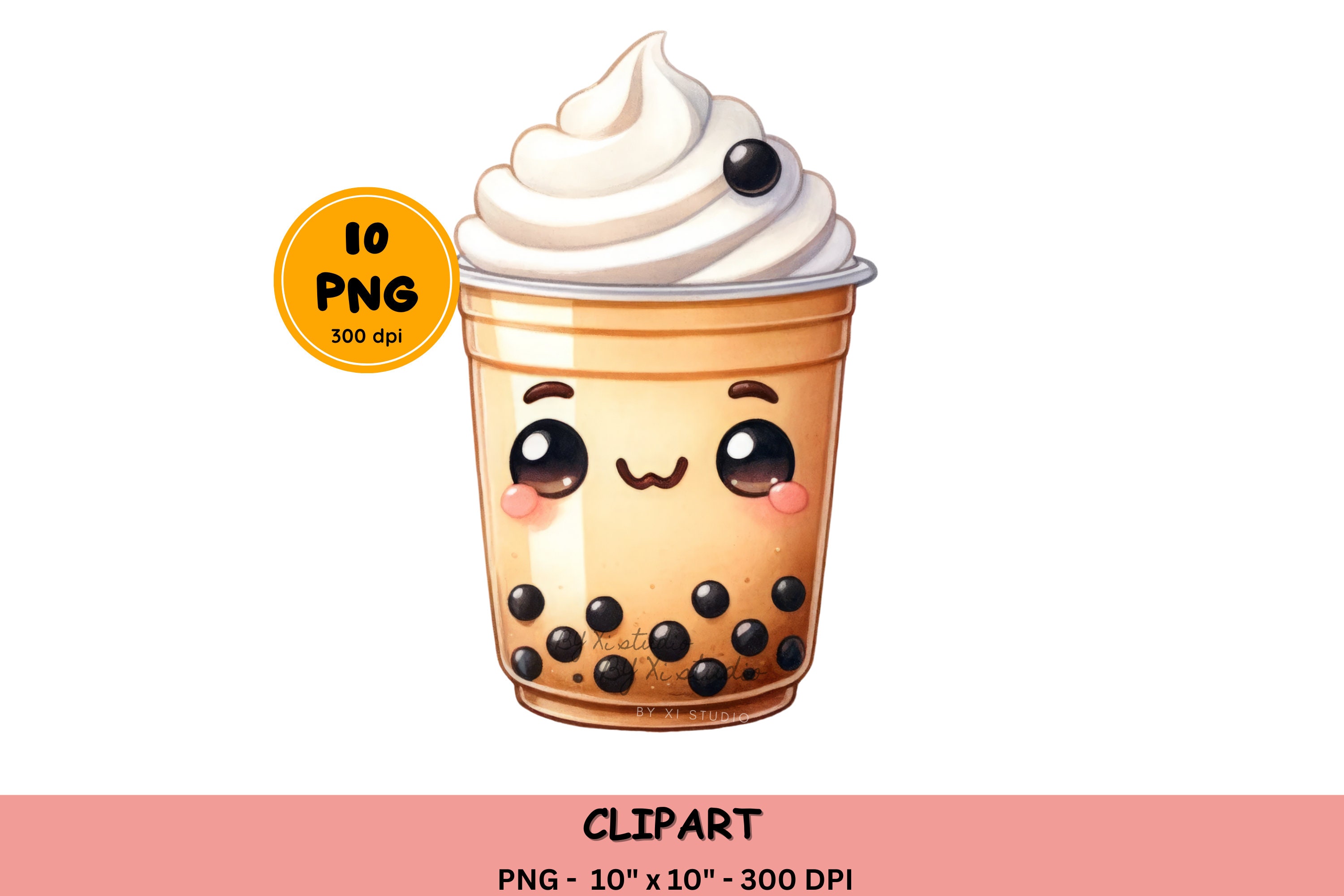 Kawaii Bubble Tea Clipart, Cute Boba Tea Clipart, Boba Tea Cartoon ...