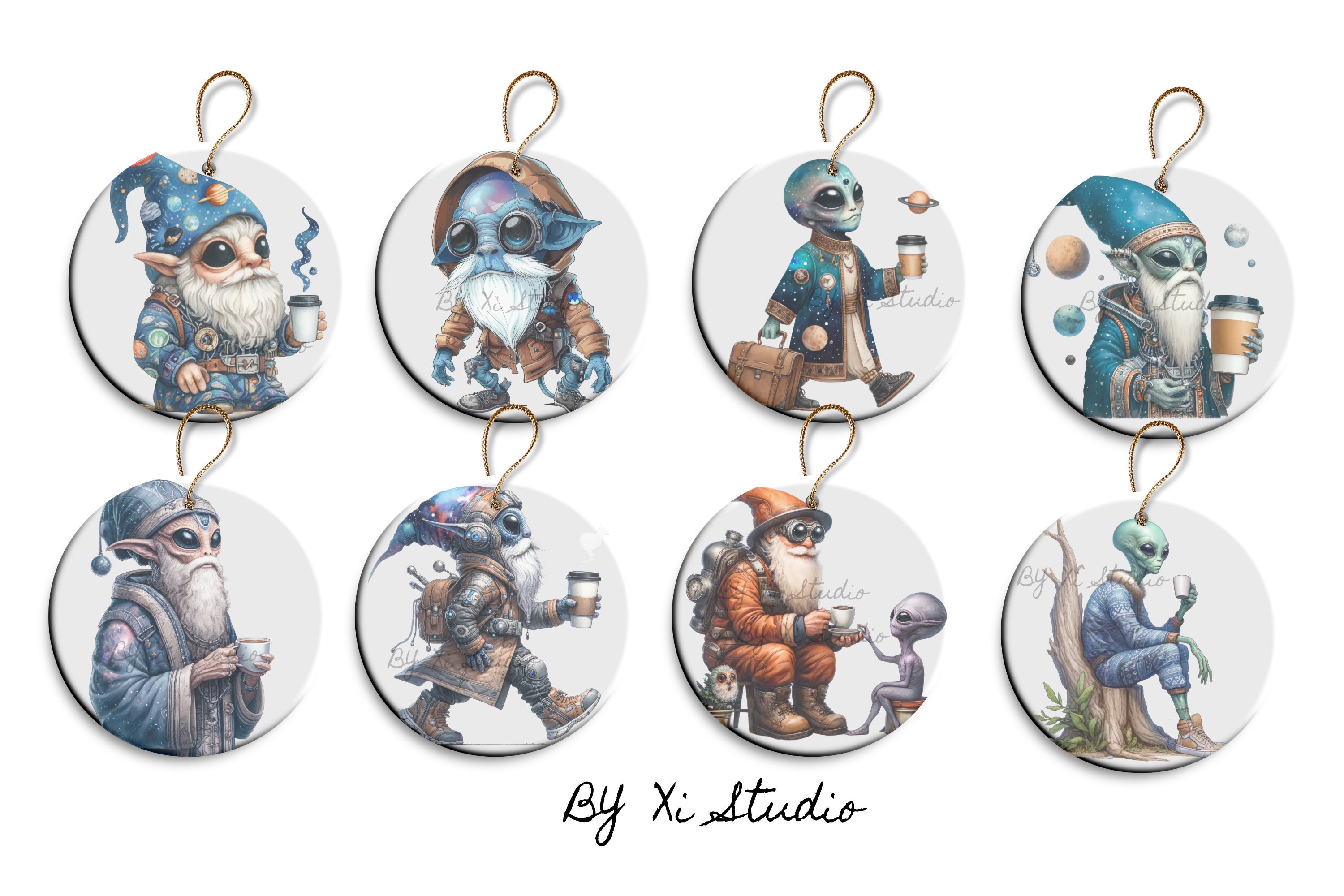 Coffee Alien Clipart, Alien PNG, Space Alien Sublimation Design, Cute ...