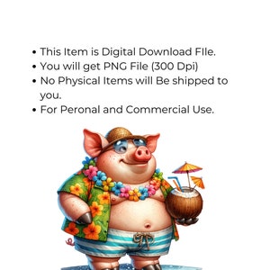 Watercolor Summer Beach Farm Animals Clipart, Cute Animals Illustration ...