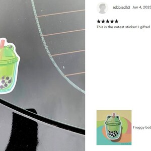 Froggy Boba Tea Vinyl Sticker - Etsy