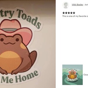 Country Toad Vinyl Sticker - Etsy