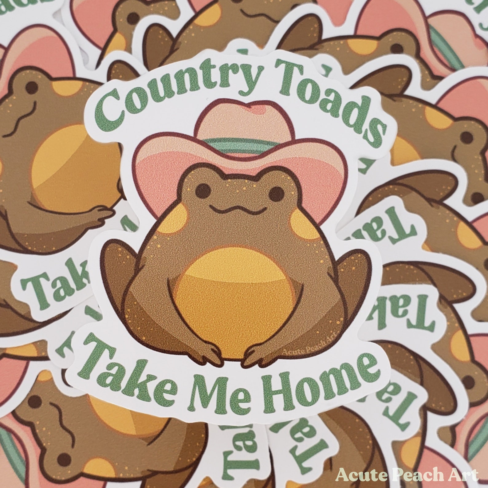Country Toad Vinyl Sticker - Etsy
