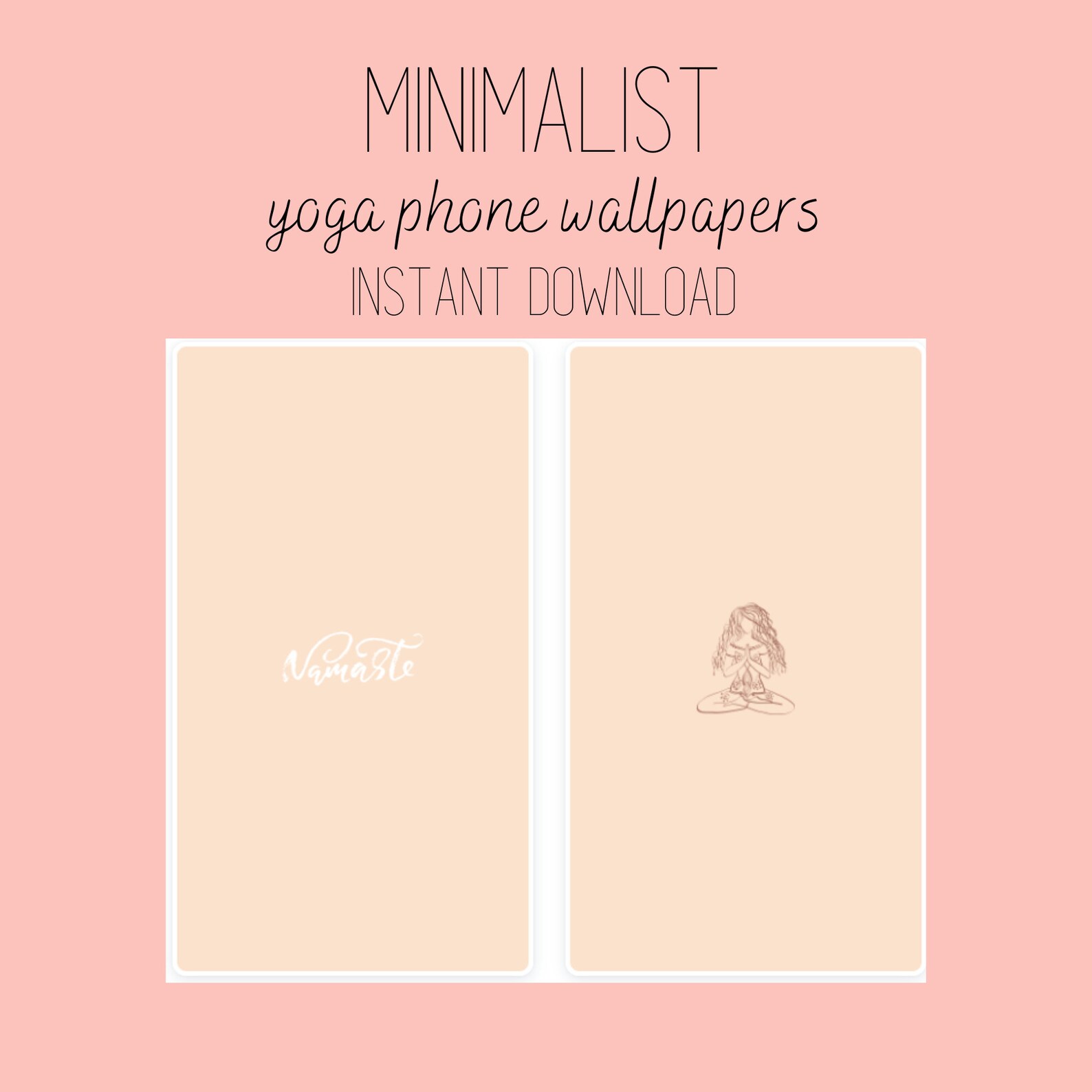 Minimalist Yoga Phone Wallpapers | Instant Download iPhone Android Lock ...