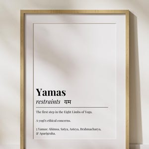 Yamas Digital Art | Yoga Artwork Instant Download | 8 Limbs of Yoga ...