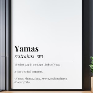 Yamas Digital Art | Yoga Artwork Instant Download | 8 Limbs of Yoga ...