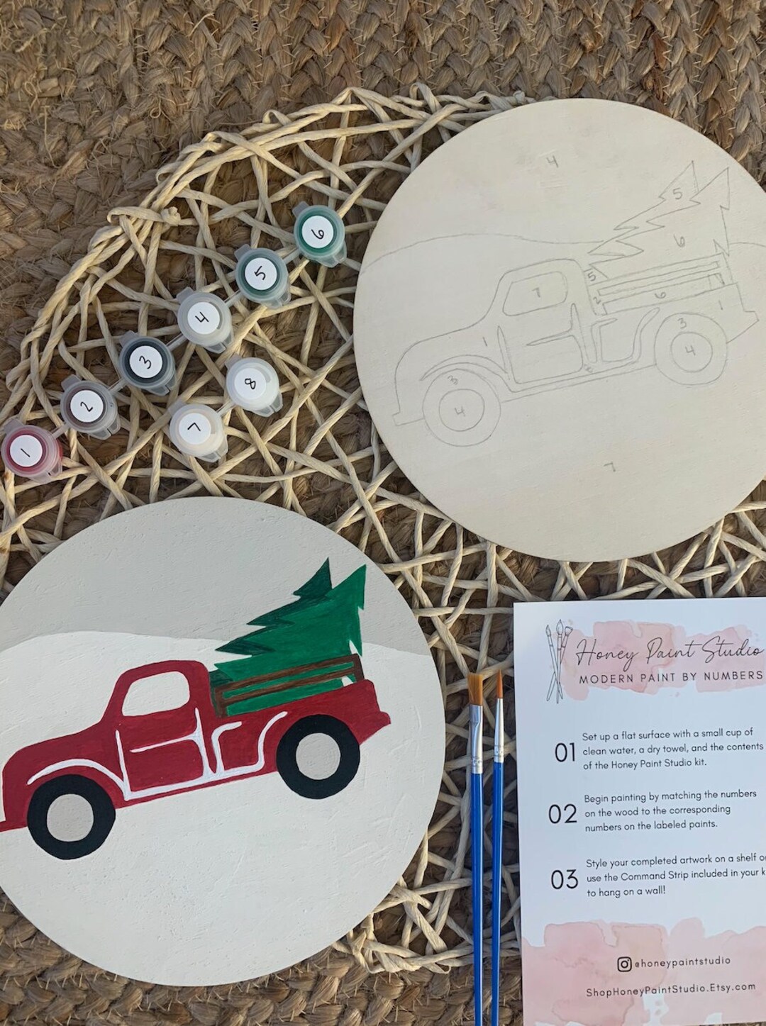 Christmas Truck - Paint by Number Kit, DIY Paint by Number, Modern Art ...