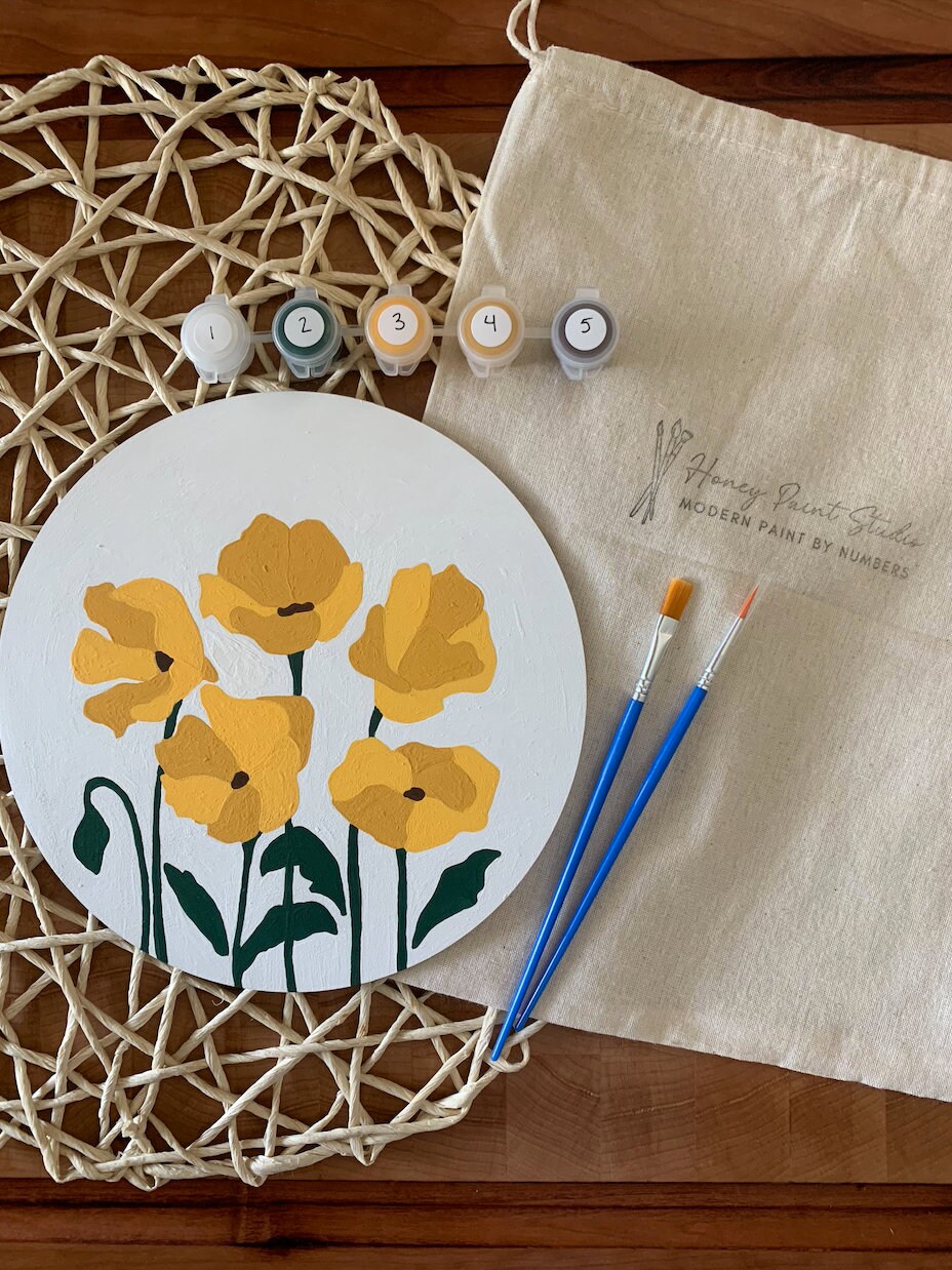 California Poppies Paint by Number Kit, DIY Paint by Number, Modern Art ...
