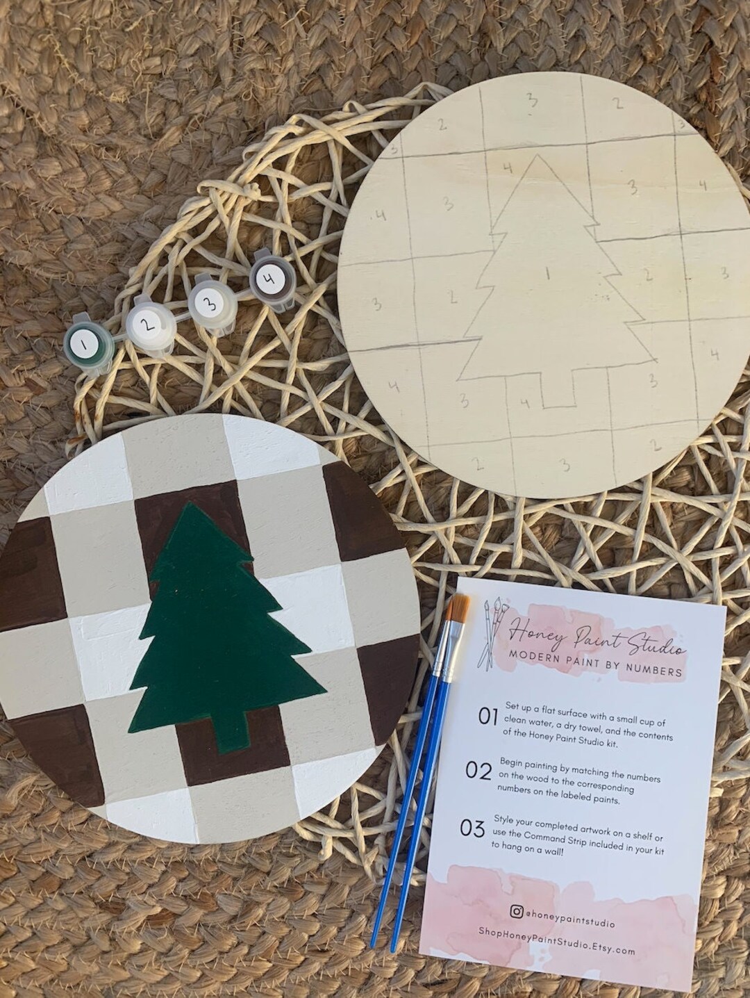 Christmas Tree Plaid - Paint by Number Kit, DIY Paint by Number, Modern ...