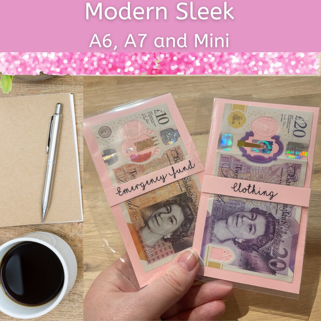 Modern Sleek A6 Cash Envelopes | Envelope System | Clear Window - Etsy