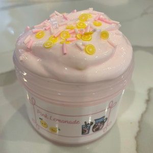 Slime Pink Lemonade Glossy Slime by Sofia 702 Slime Shop Scented Slime Charms Kids Toy Lemonade ...