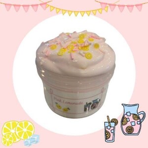 Slime Pink Lemonade Glossy Slime by Sofia 702 Slime Shop Scented Slime Charms Kids Toy Lemonade ...