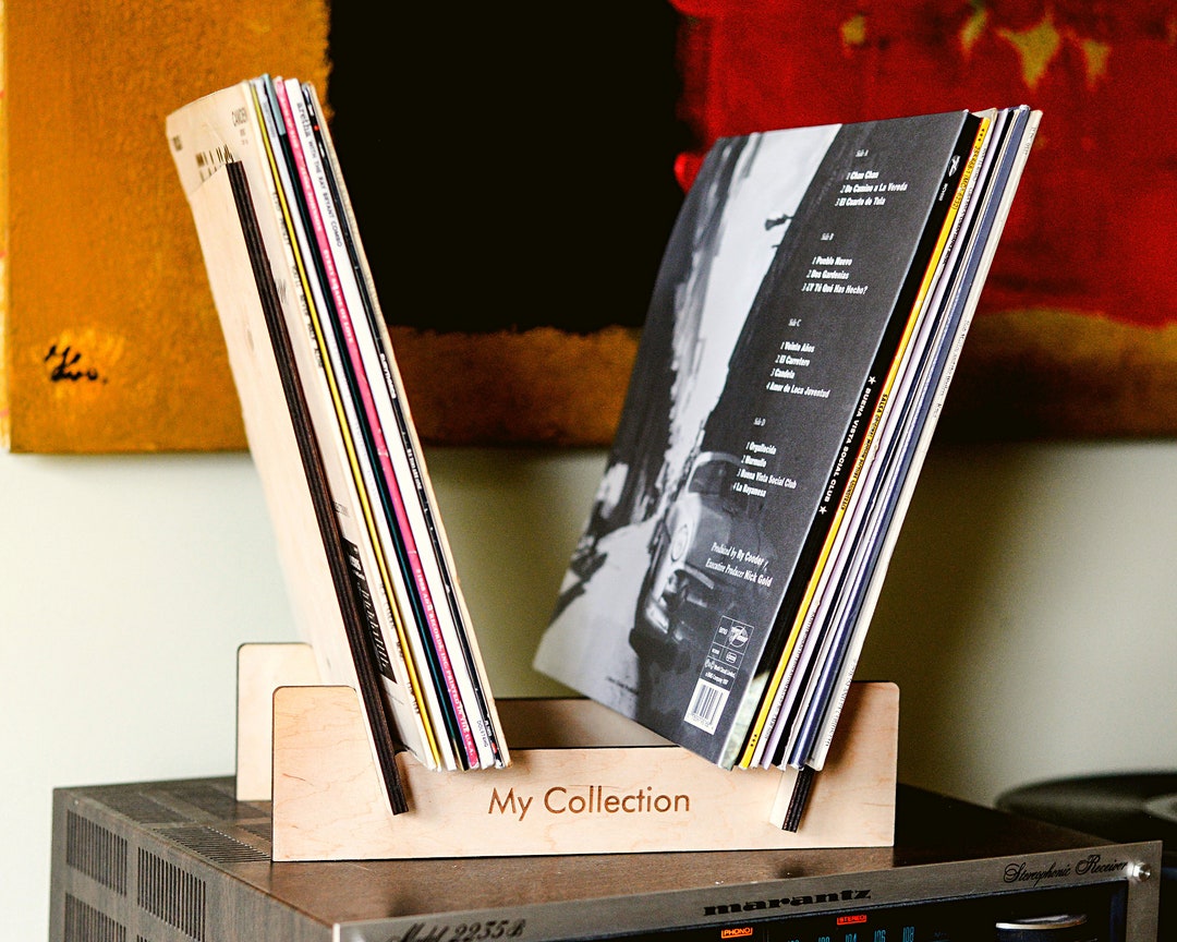 Personalized Vinyl Record Flip Rack Display, Custom Engraved LP ...