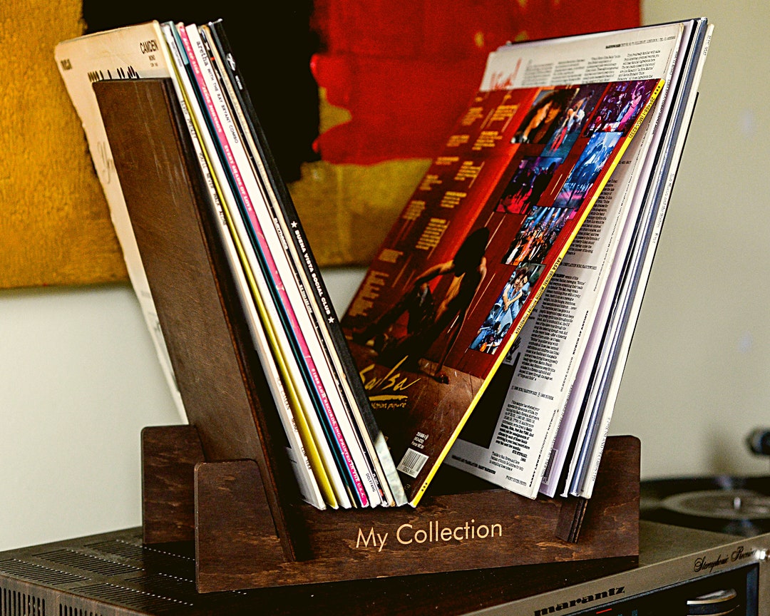 Personalized Vinyl Record Storage Rack, Flip LP Display Stand, Custom ...