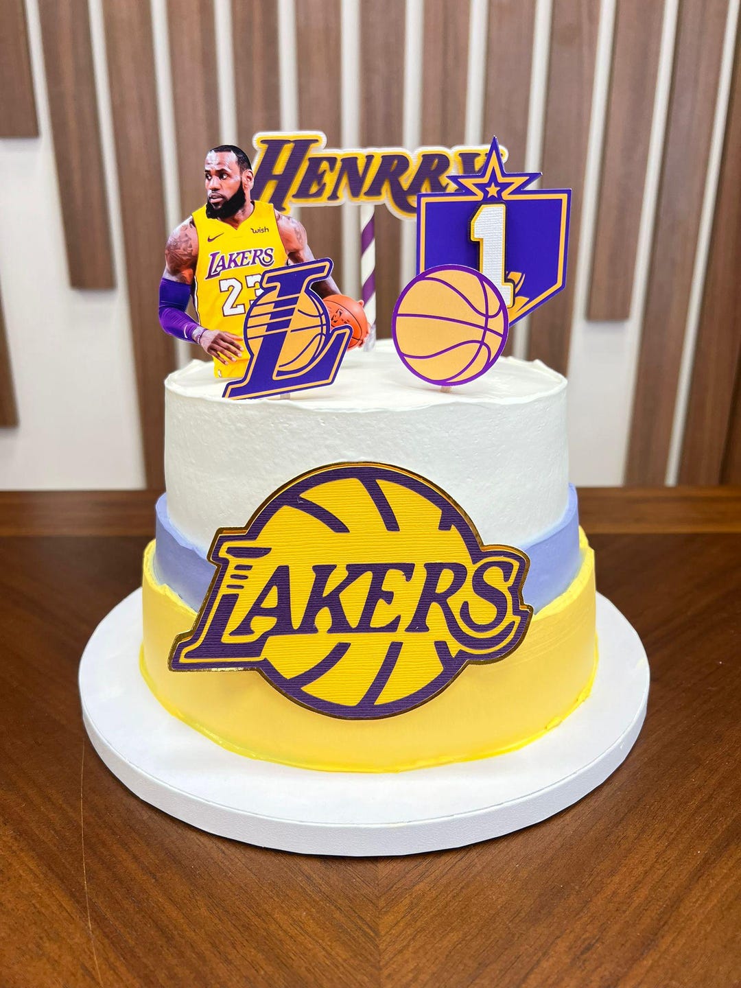 Los Angeles Lakers Cake Topper • LA Basketball Birthday - Etsy