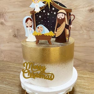 Christmas Caketopper • Nativity Scene • Christmas Party • Jesus - Etsy