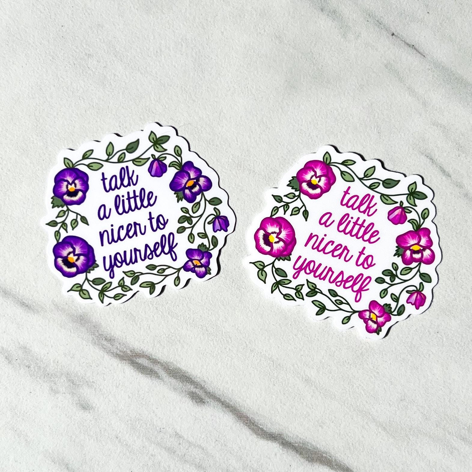 Talk a Little Nicer to Yourself Sticker, Therapy Sticker, Mental Health ...