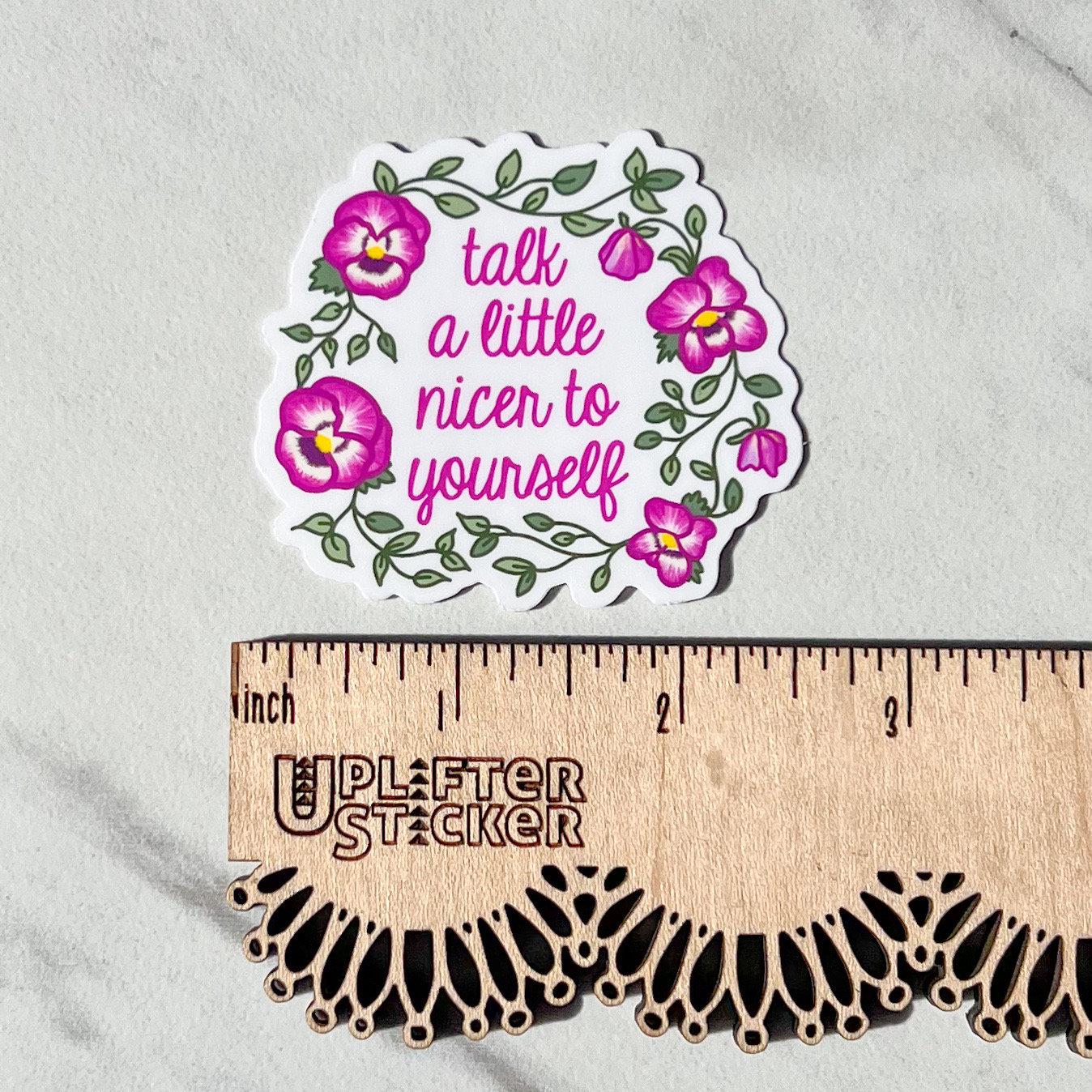Talk a Little Nicer to Yourself Sticker, Therapy Sticker, Mental Health ...