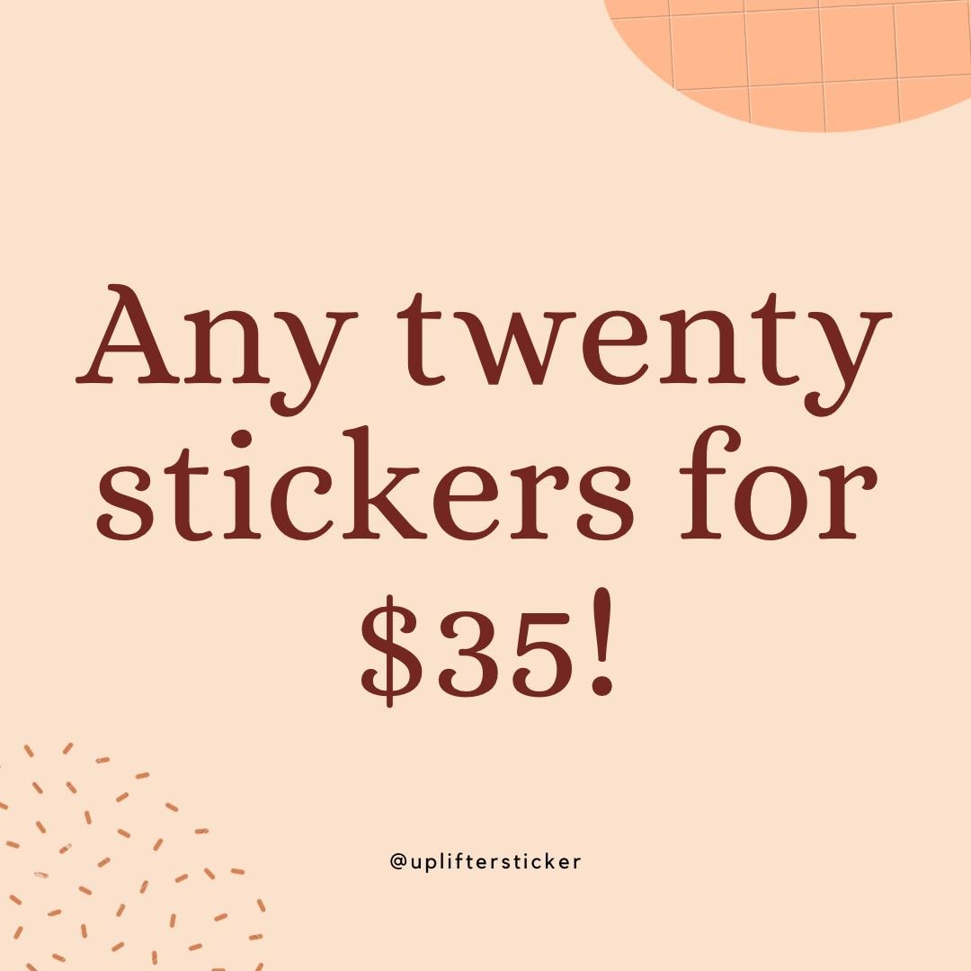 Twenty Sticker Bundle, Sticker Pack, Mental Health Stickers, Social ...