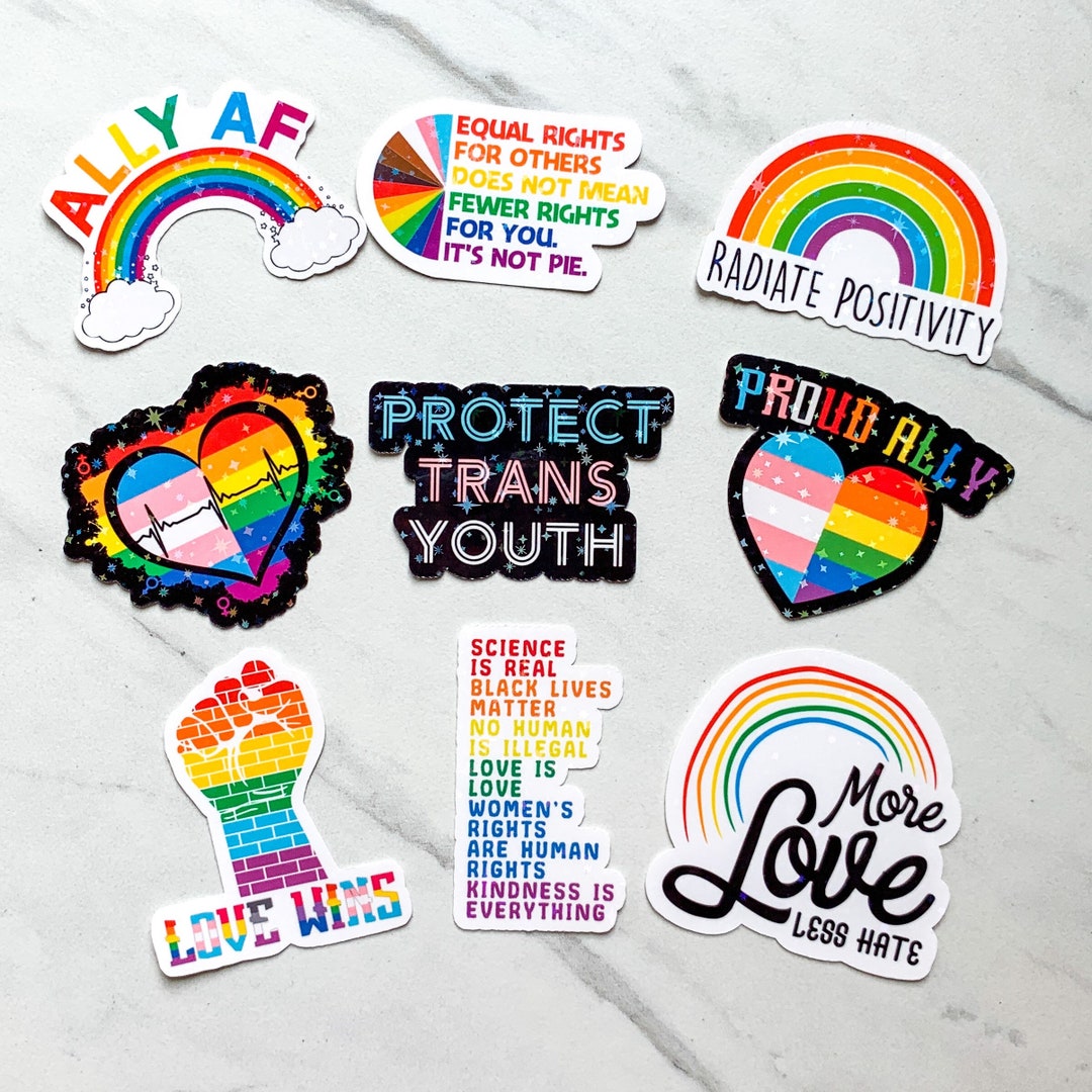 Pride Month Sticker Bundle, Lgbtq Stickers, Pride Ally Stickers, Mental ...
