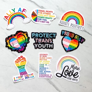Pride Month Sticker Bundle, Lgbtq Stickers, Pride Ally Stickers, Mental ...
