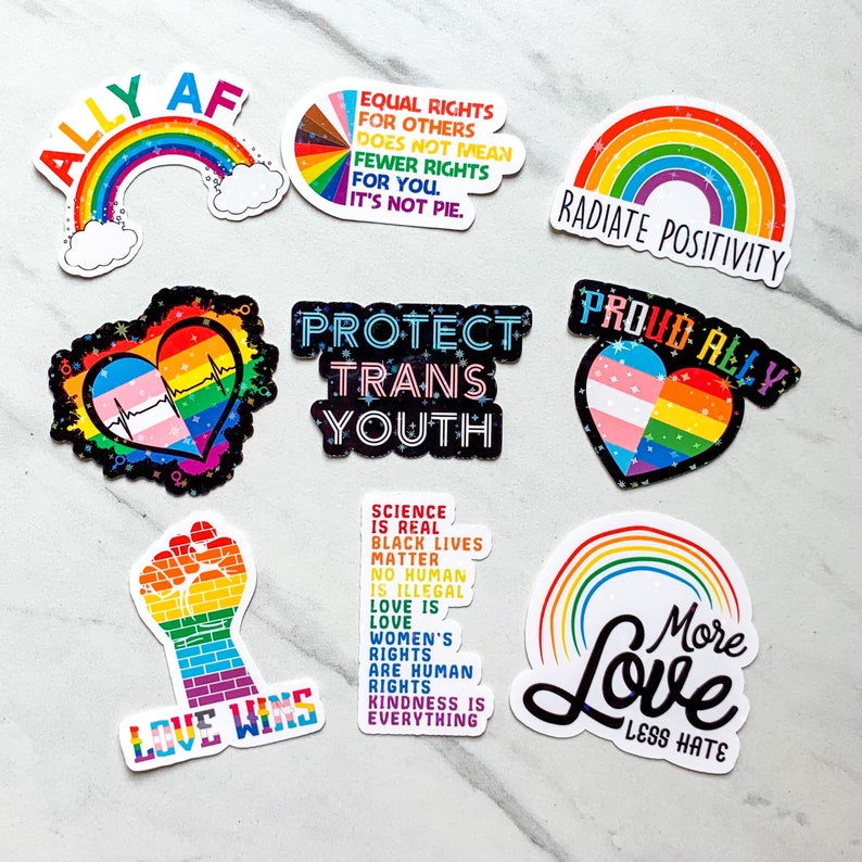 Pride Month Sticker Bundle Lgbtq Stickers Pride Ally - Etsy