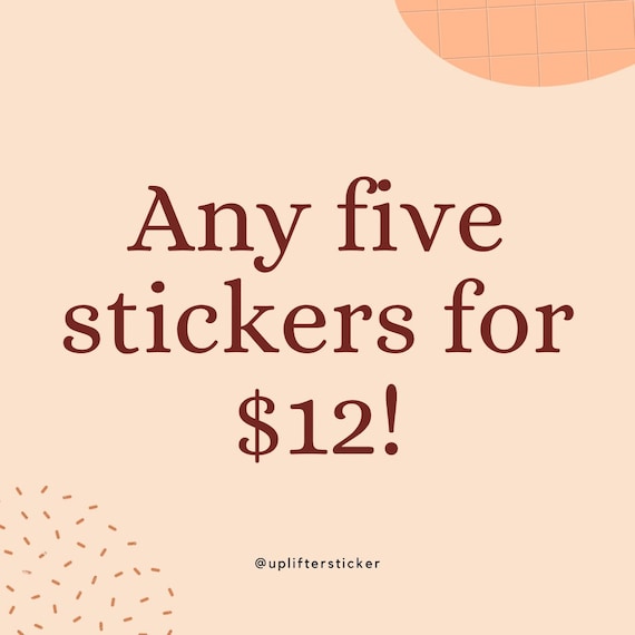 Five Sticker Bundle Sticker Pack Mental Health Stickers | Etsy