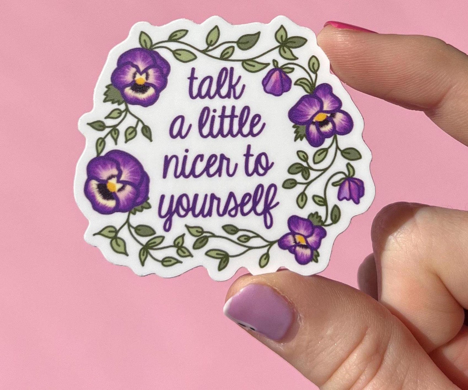 Talk a Little Nicer to Yourself Sticker, Therapy Sticker, Mental Health ...