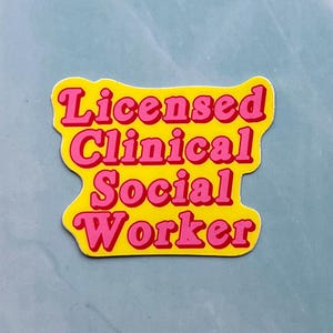Social Worker Sticker, LCSW Sticker, Social Worker Gift, Pink Social ...