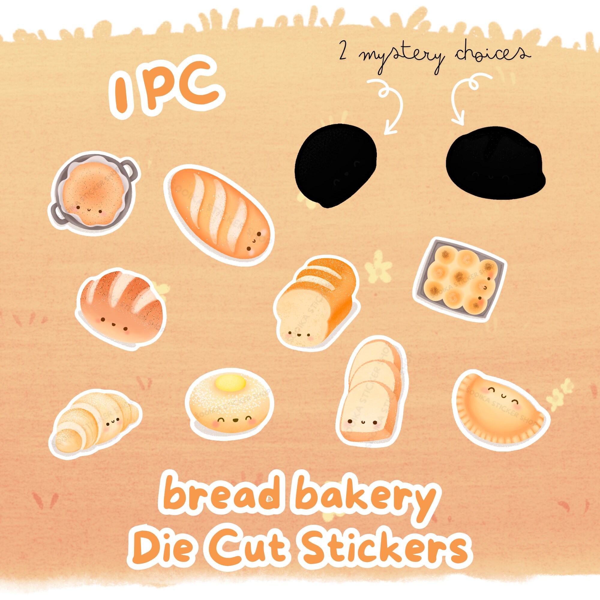 Bread Bakery Kawaii Cute Aesthetic Bakery Bread Bear Diecut Stickers ...