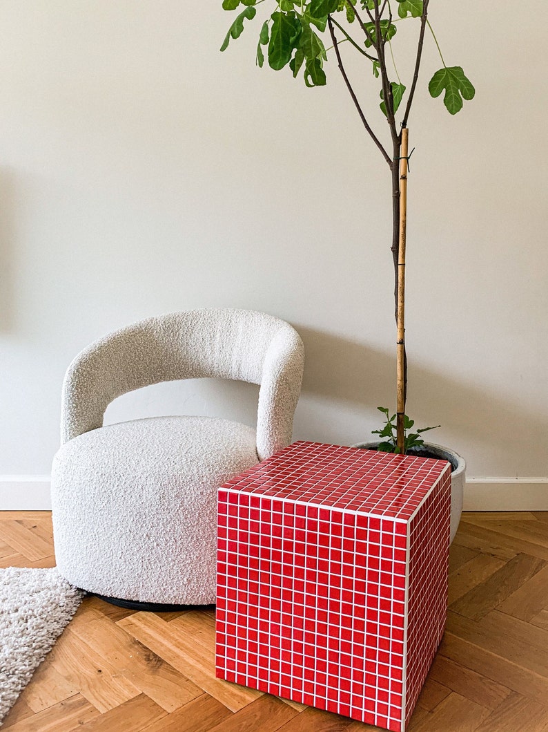 Tiled Cube Side Table | Etsy