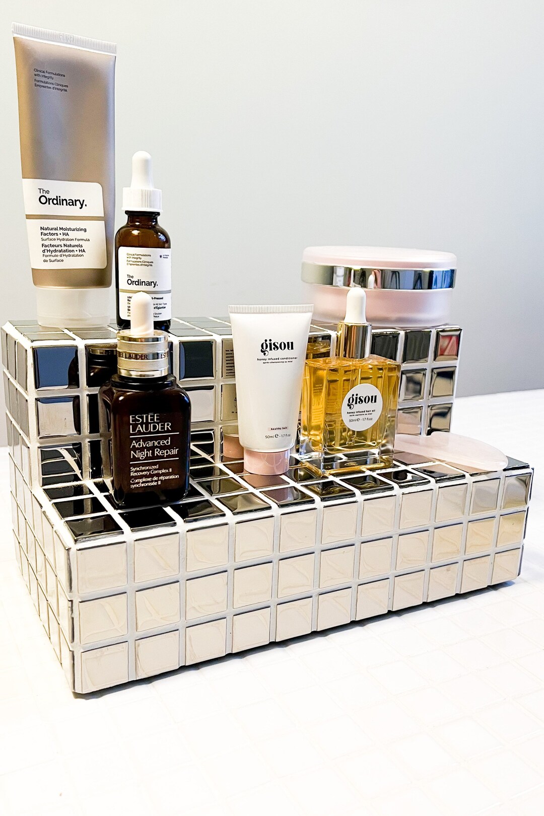 Chrome Tiled Vanity Display for All Your Beauty Products - Etsy
