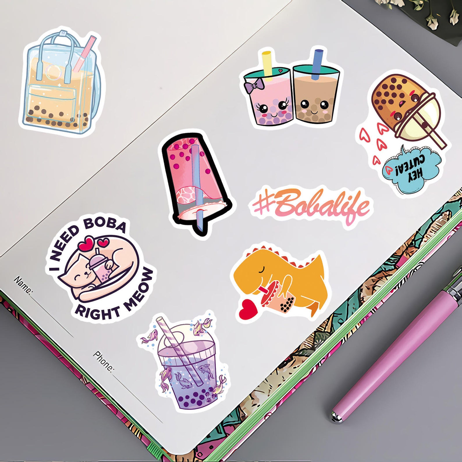 Boba Bubble Tea Stickers for Hydro Flask 50-pack,cute Water Bottle ...