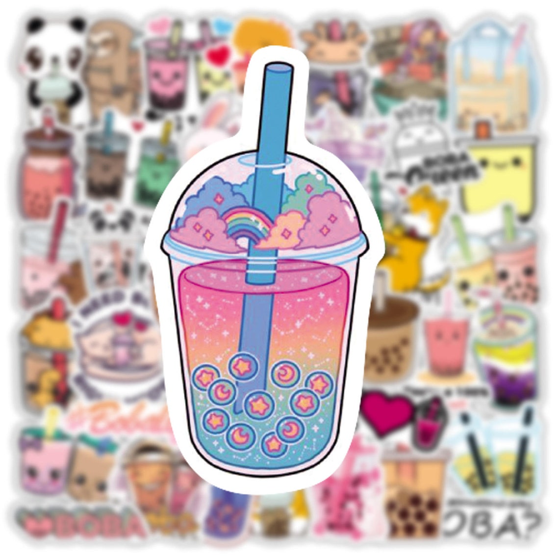 Boba Bubble Tea Stickers for Hydro Flask 50-pack,cute Water Bottle ...