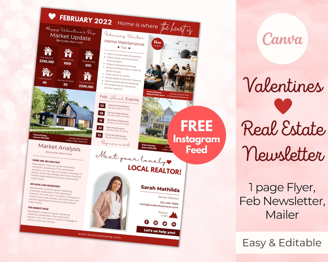 Real Estate Newsletter, February Newsletter, Real Estate Valentine ...
