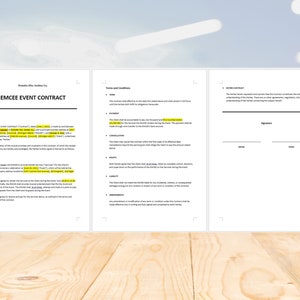 Event Planning Agreement, Contract for Event Planner, Event Venue ...